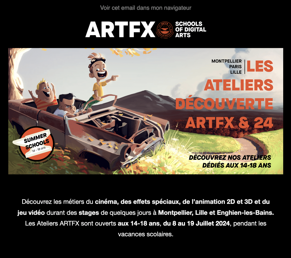 ARTFX : SUMMER SCHOOL 2024 – RECA Animation